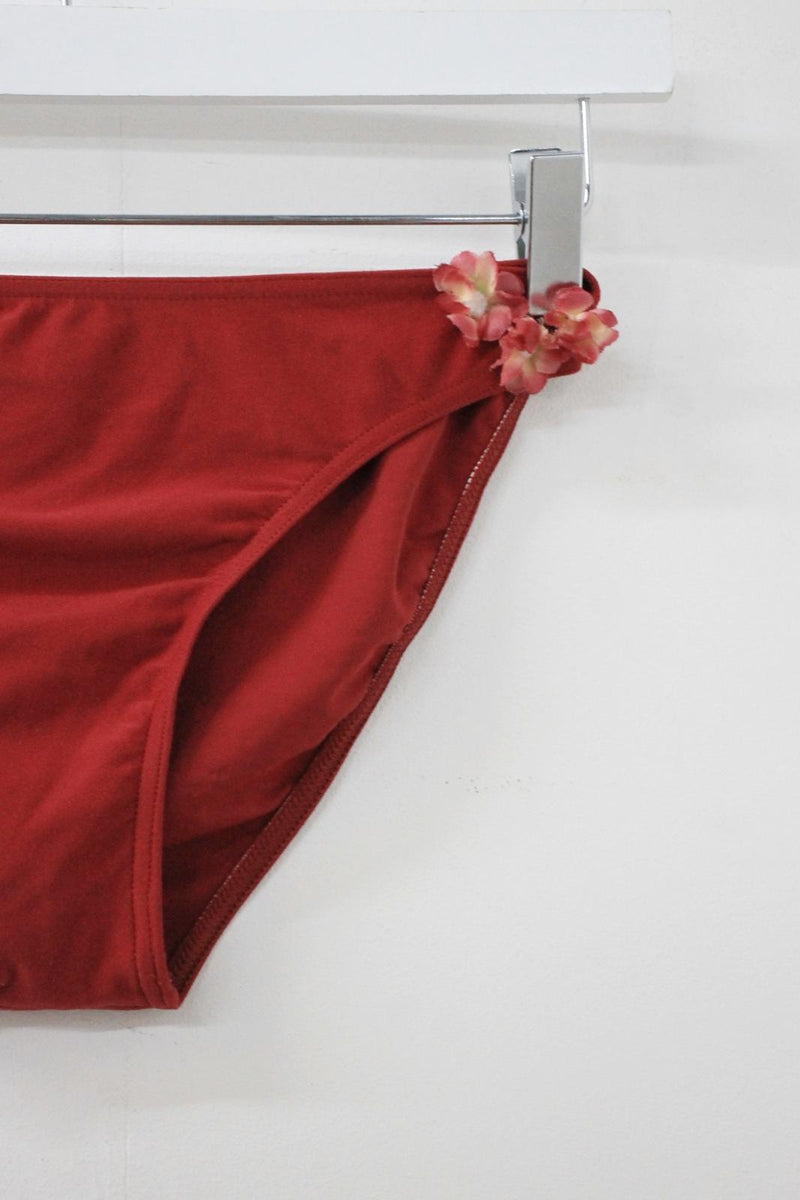 JIGSAW Girls Dark Red Floral Embroidery Bikini Bottoms Size 12-13 Year ...