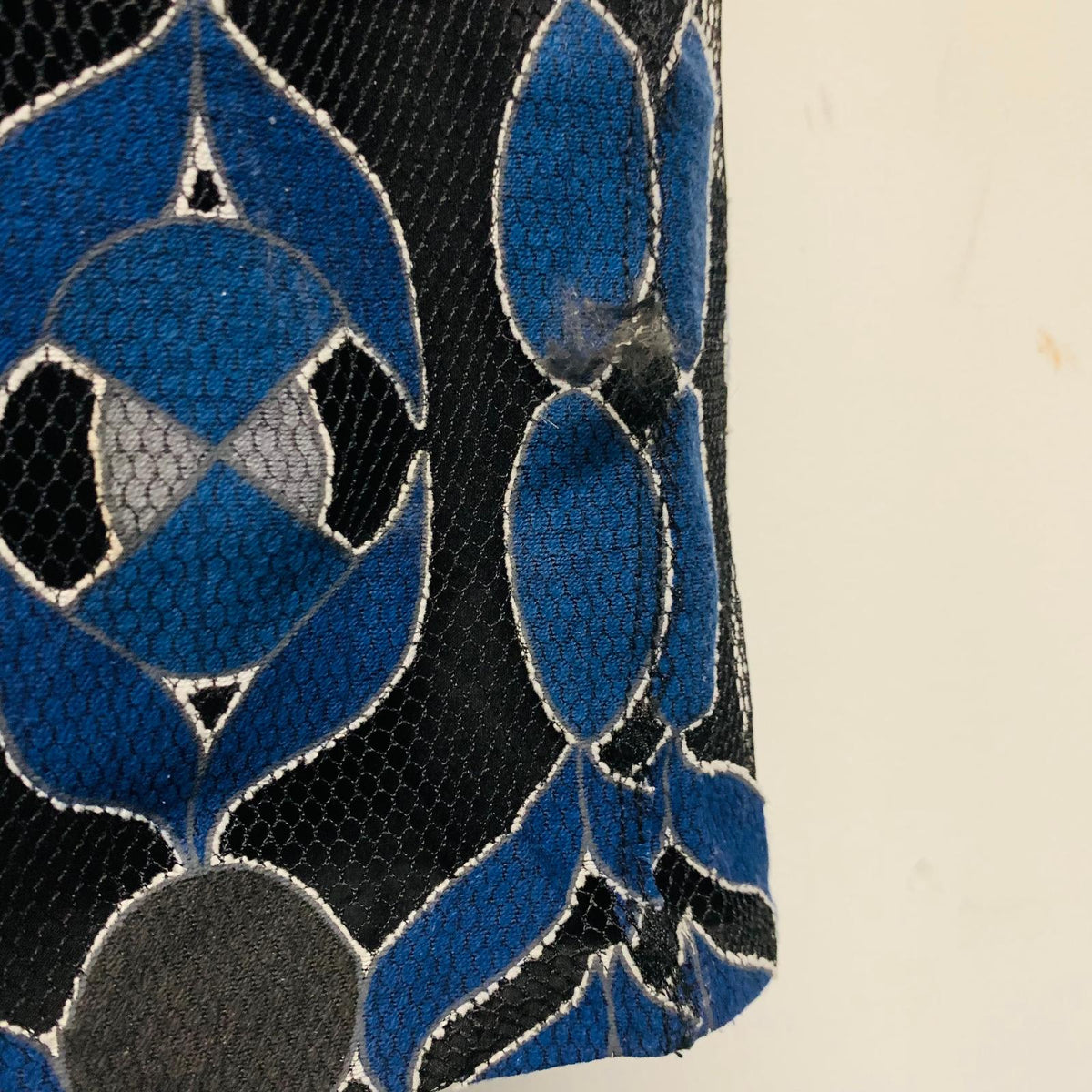 TORY BURCH Black Ladies Layered Netted Blue Pattern A-Line Knee Length ...