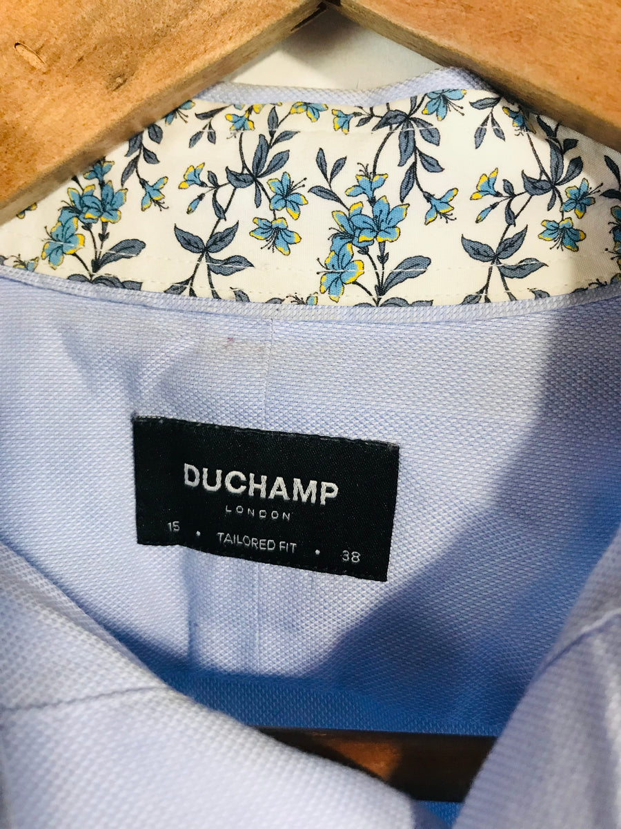Duchamp Men's Cotton Smart Button-Up Shirt | 15 | Blue – ReThread